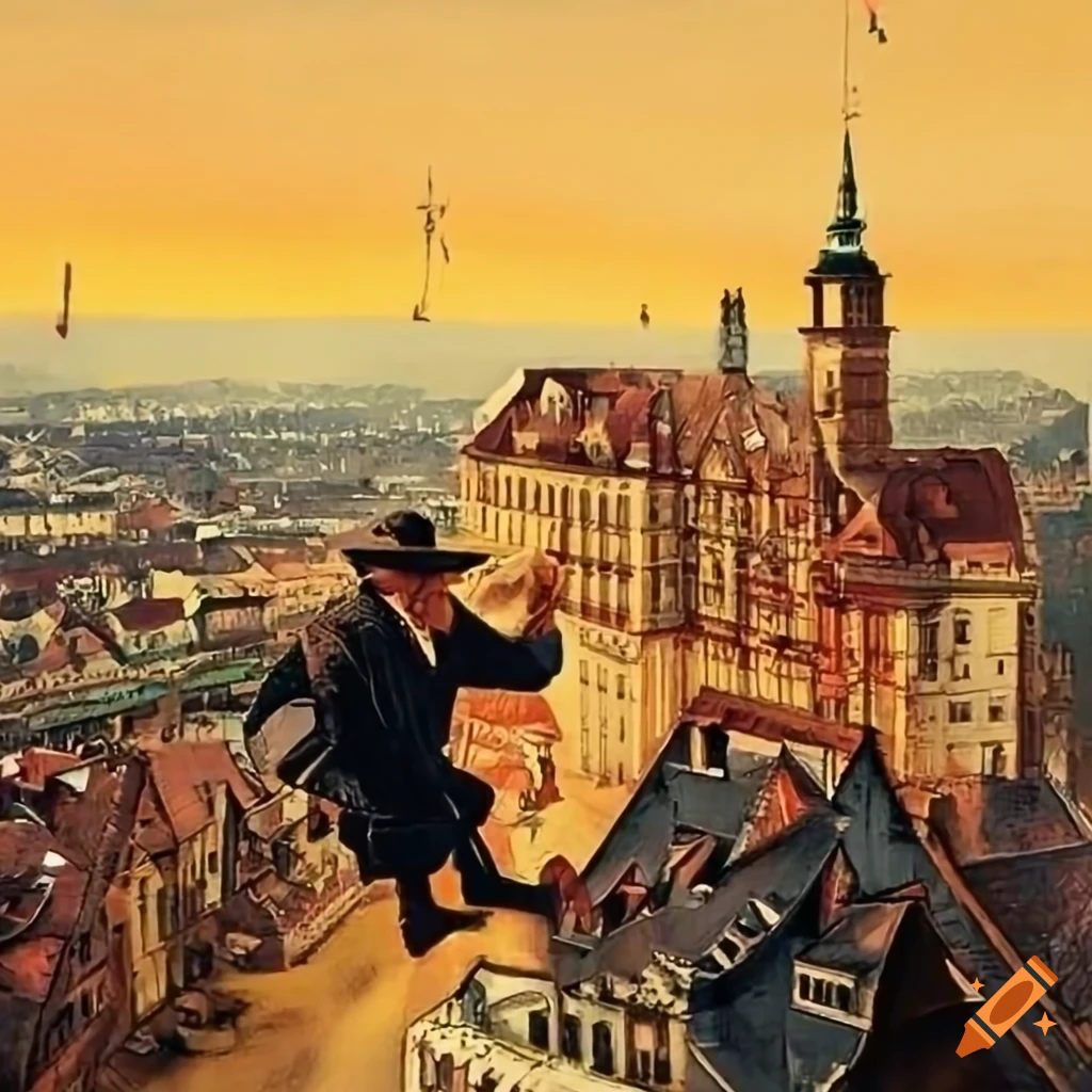 Aerial scene of stuttgart at night on Craiyon