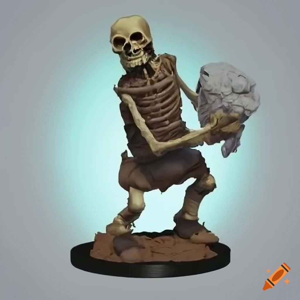 Illustration of a skeleton miner in d&d