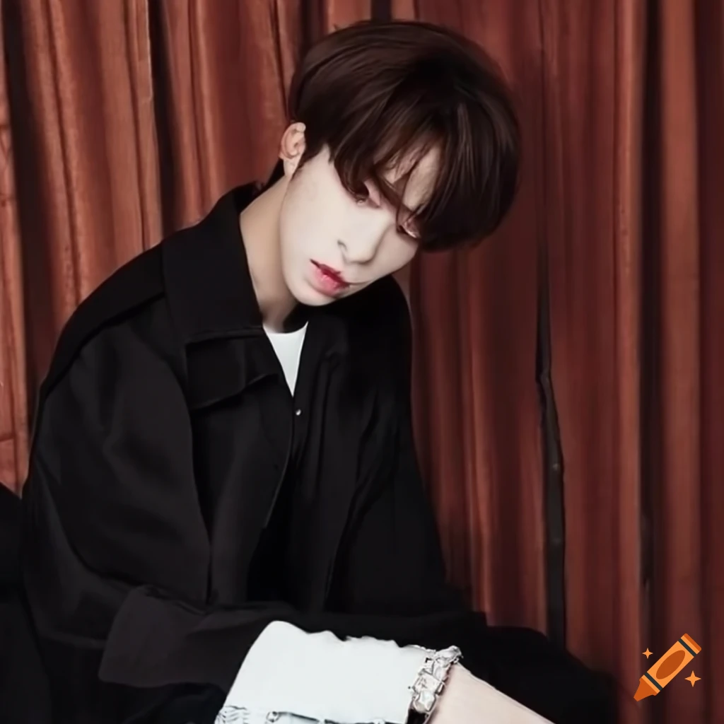 Portrait of a stylish eboy with brown curtain hair
