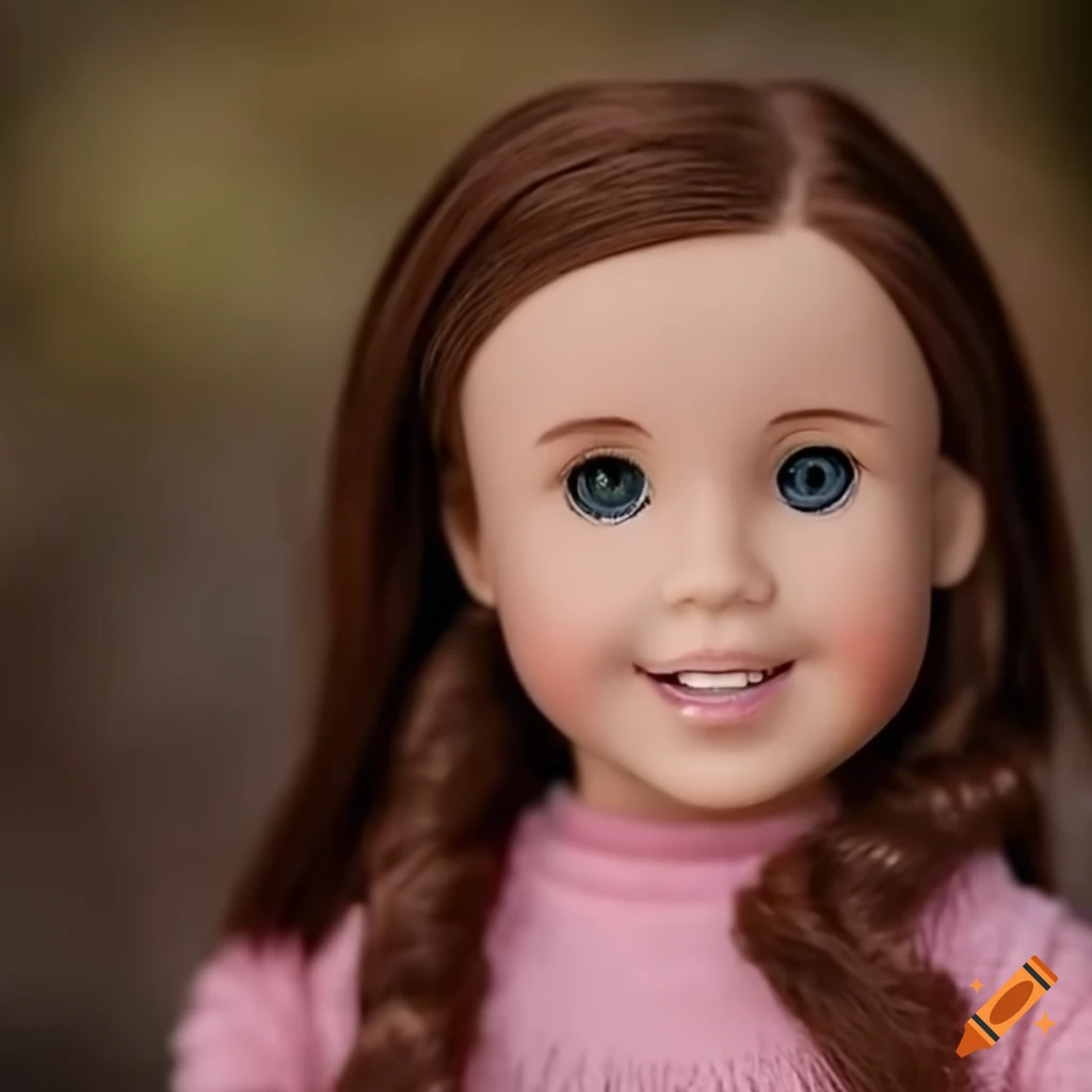 Detailed portrait of a woman transforming into a doll