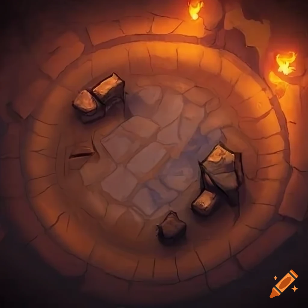 Darkest dungeon style stone tile switch on dungeon floor on Craiyon