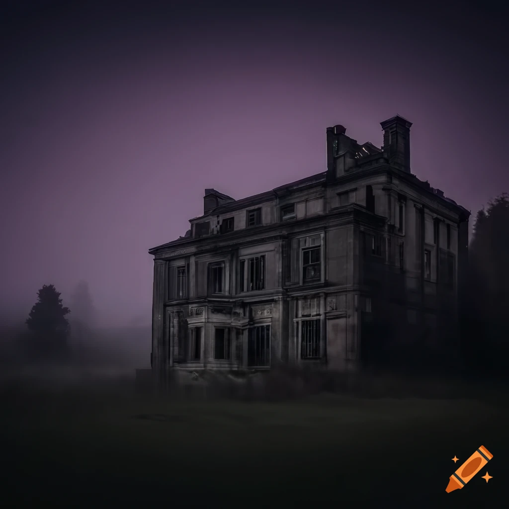 Award-winning photograph of an abandoned mansion in the misty night on ...