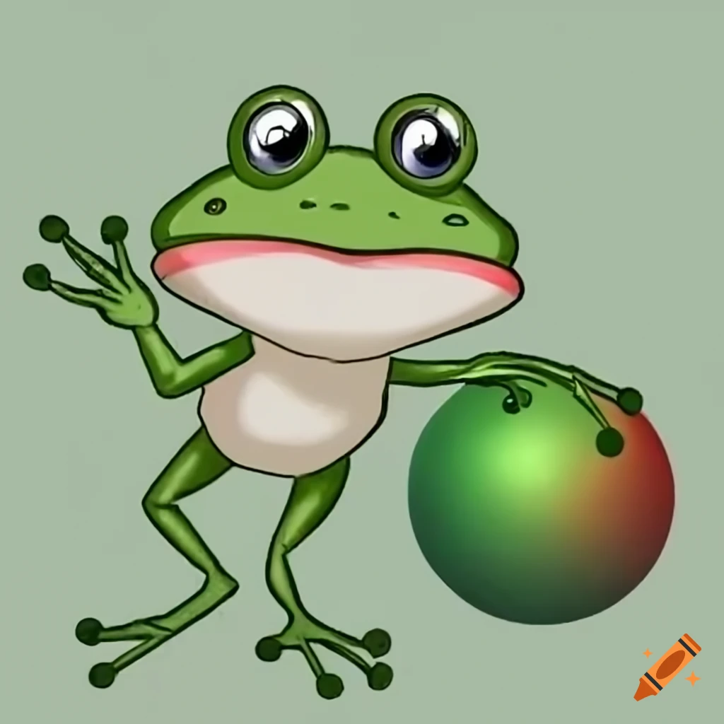 Funny image of a frog bowling on Craiyon