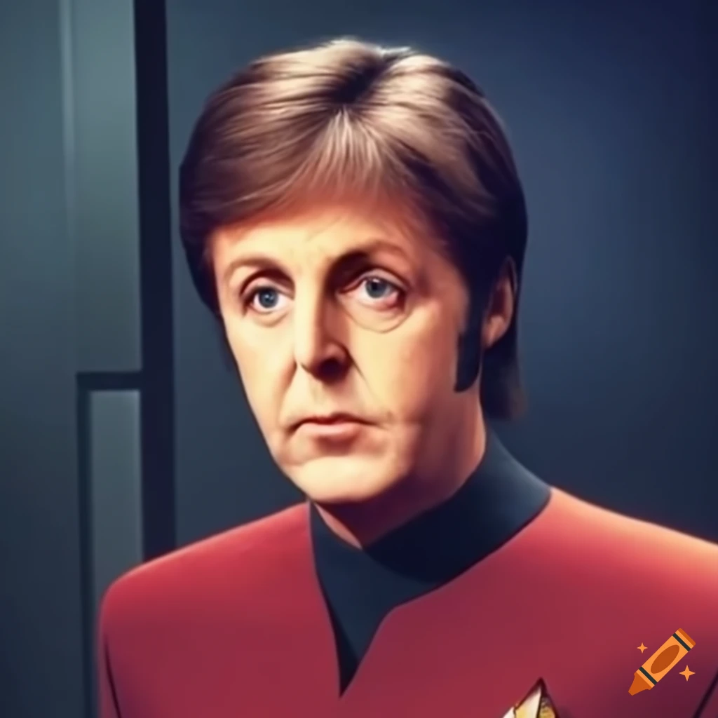 Paul mccartney as star trek captain on next generation bridge on Craiyon