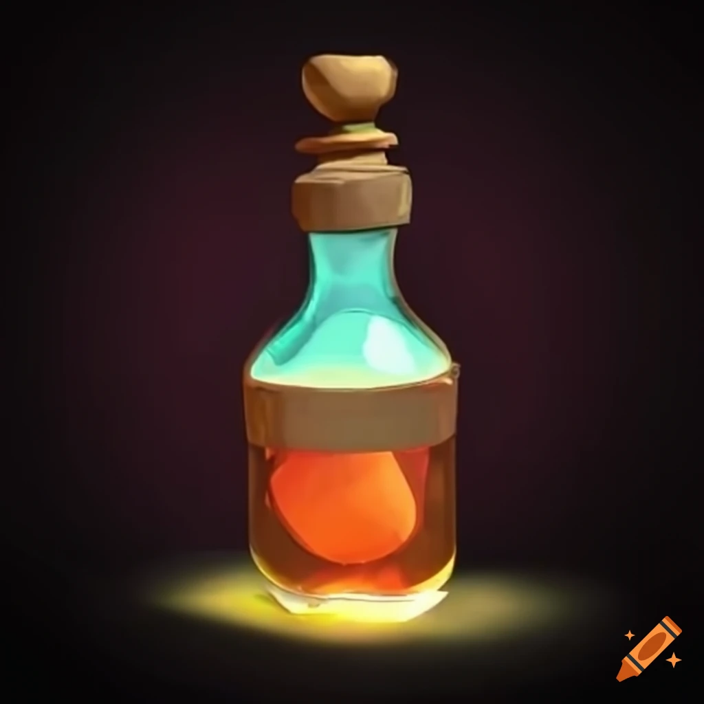 Yellow potion in dark souls art style on Craiyon