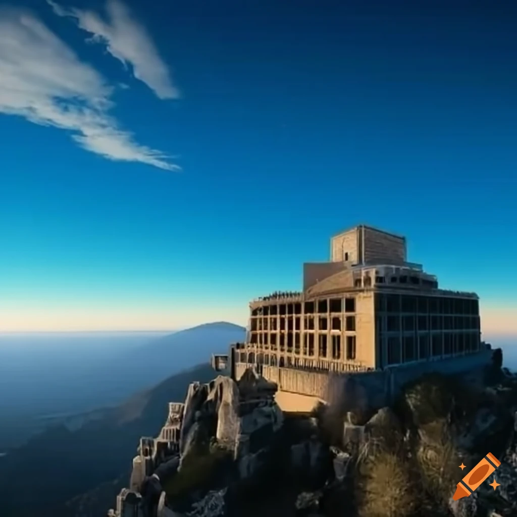 View of a university on mount Olympus on Craiyon