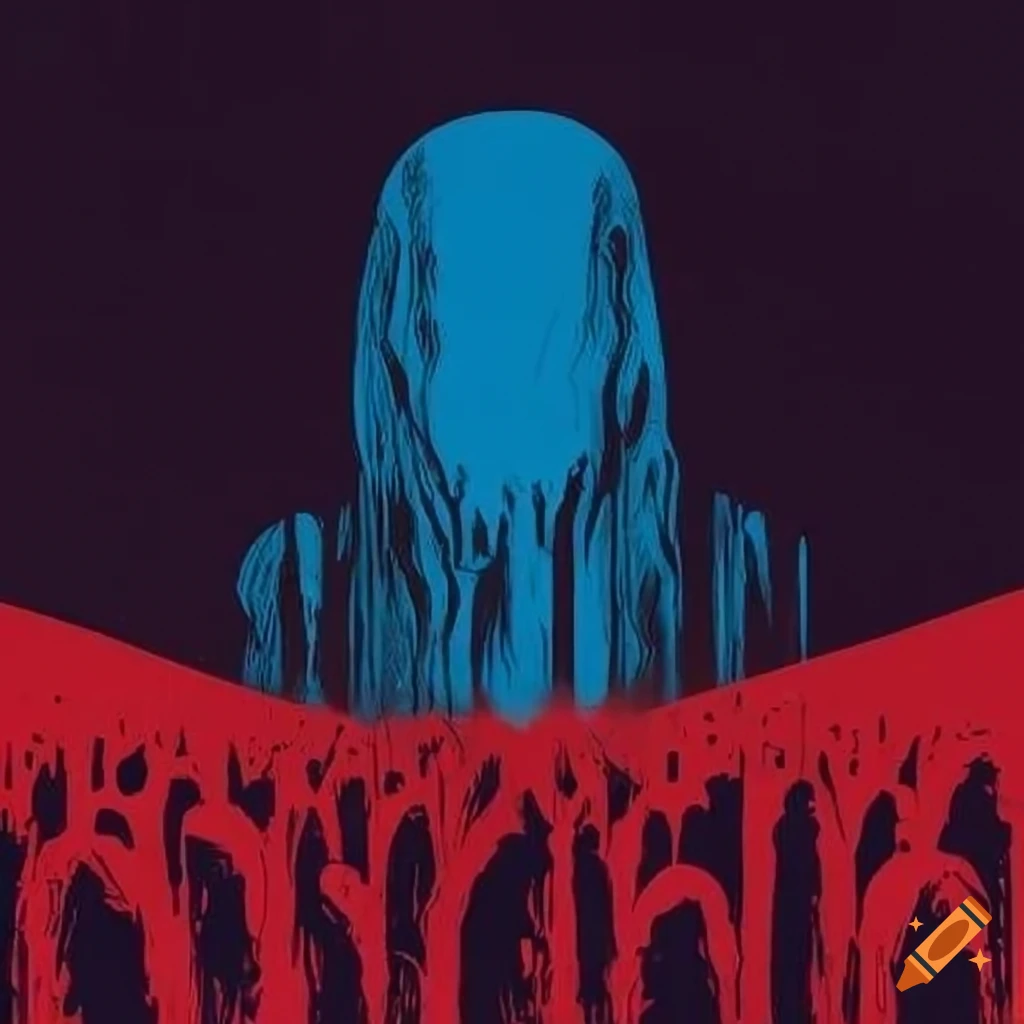 Red and black minimalist horror movie poster on Craiyon