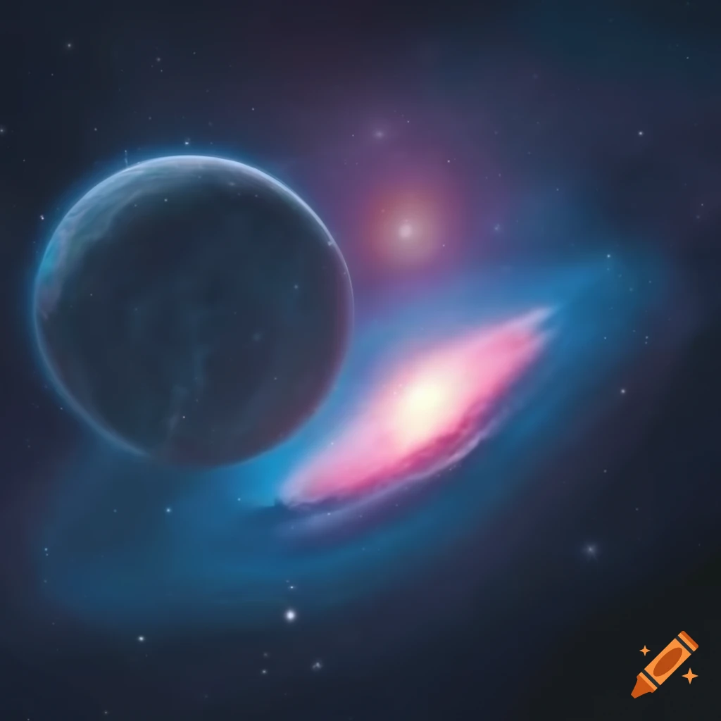 Cosmic view of a distant planet in a galaxy on Craiyon