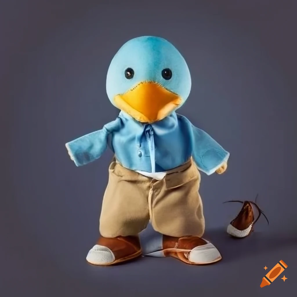 Rag doll duck wearing a Virgo inspired outfit on Craiyon