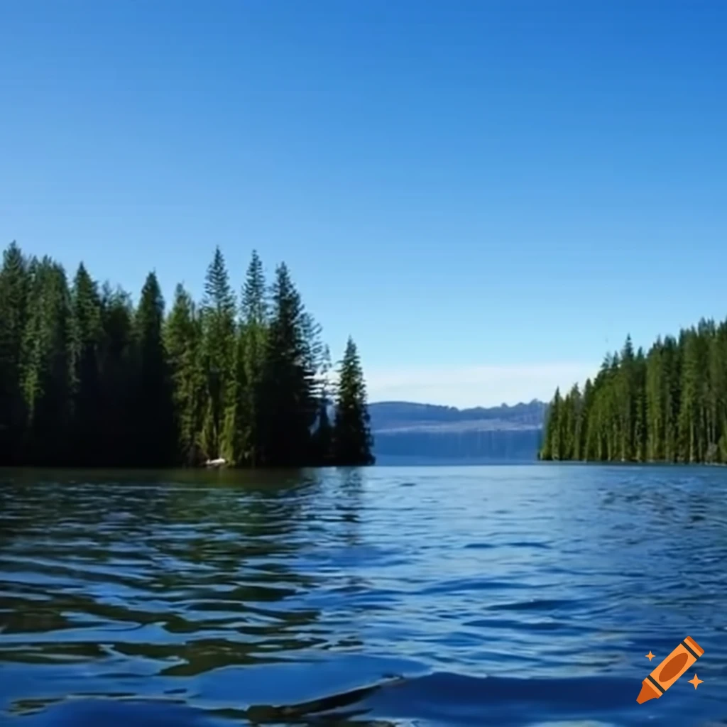 Serene view of a lake on Craiyon