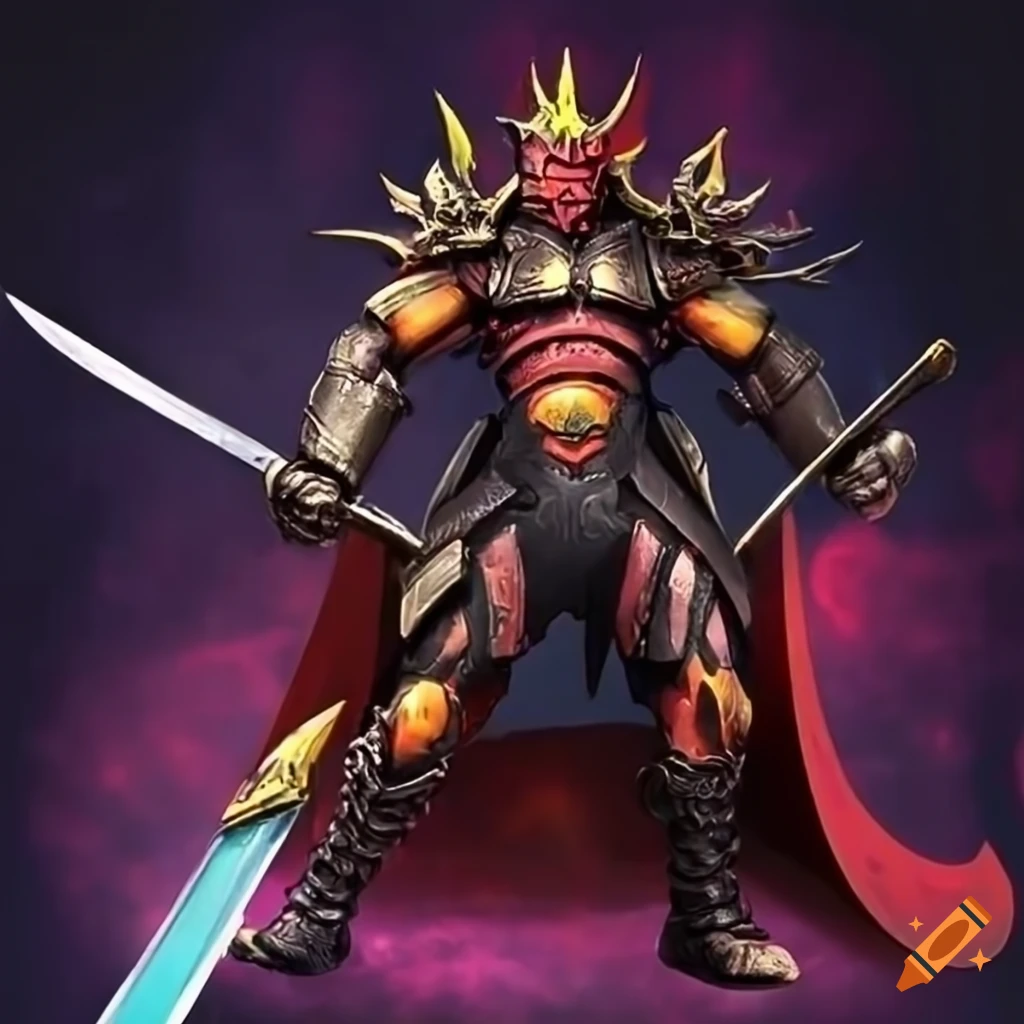Art of Trigon fusion Shenron as black imperial praetorian guard with sword on Craiyon