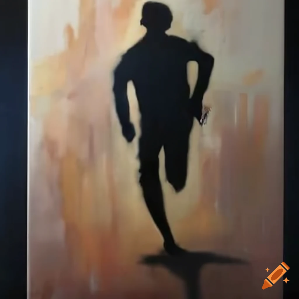 Silhouette of a man running