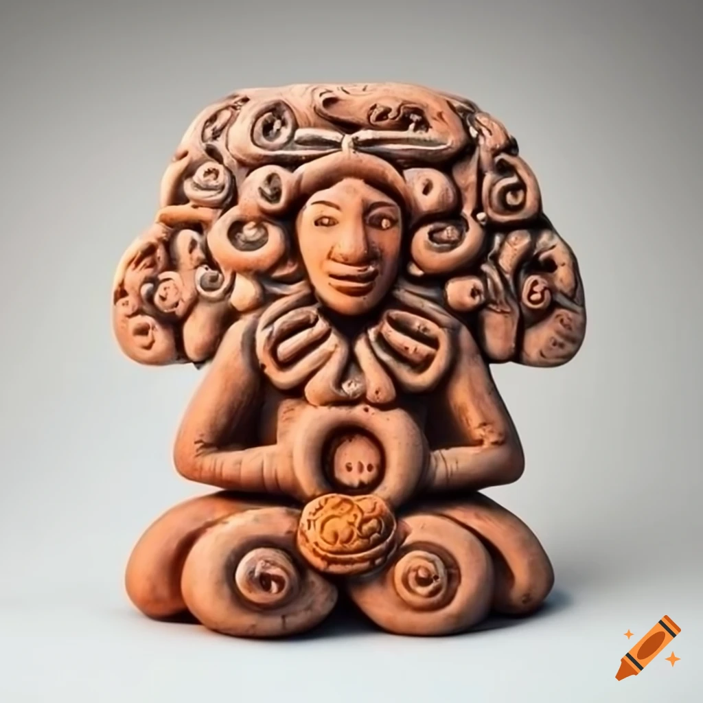 Mud female goddess totem sculpture on Craiyon
