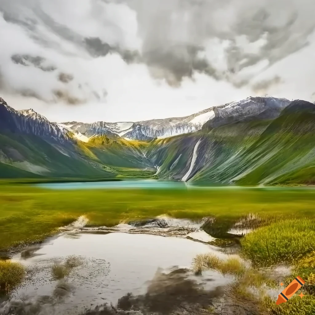 Picture of a serene glacial lake in the mountains