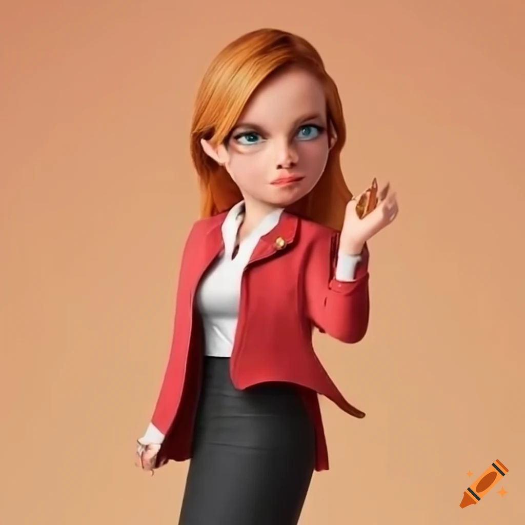 Ginger in a professional attire