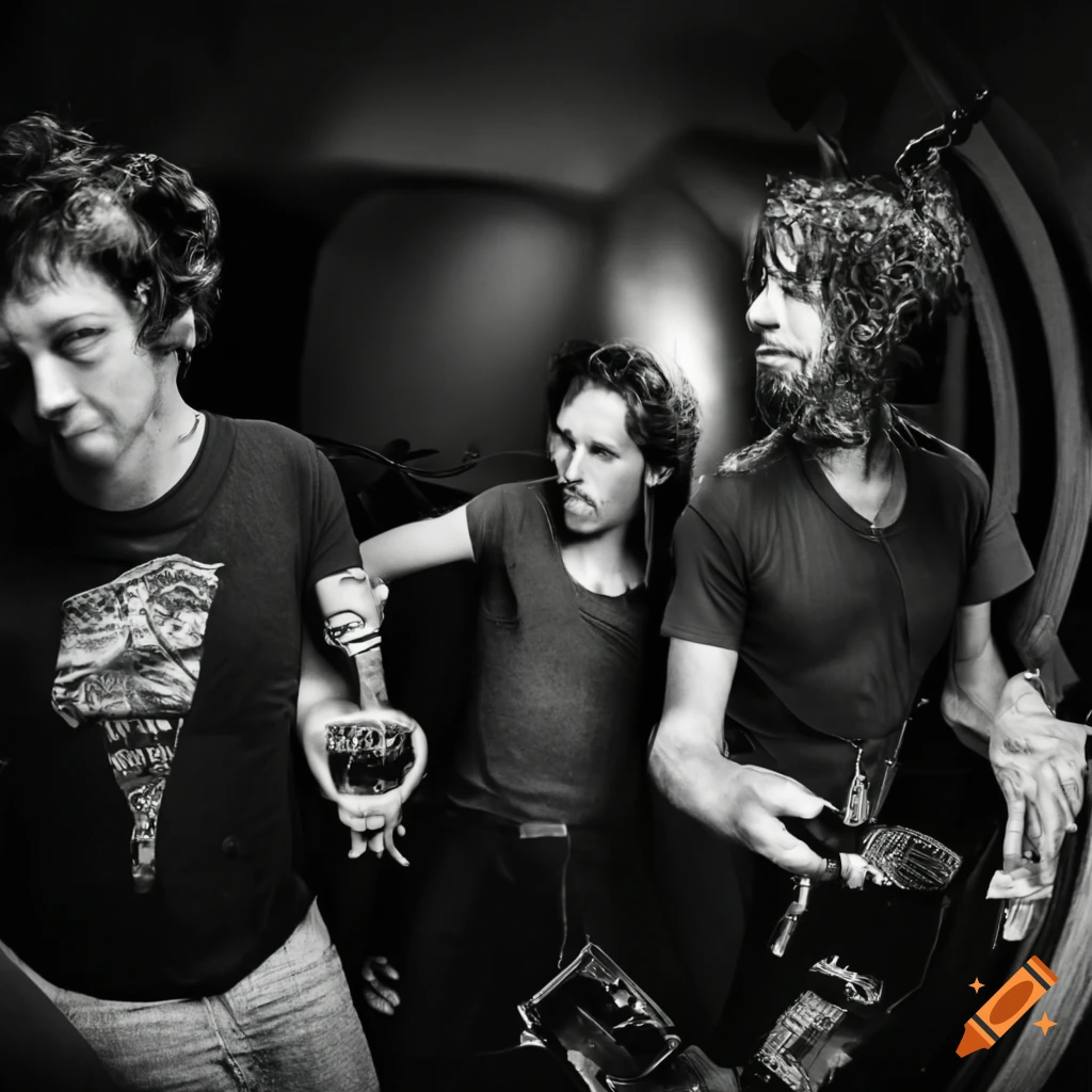 Image of a rock band playing with drinks on stage