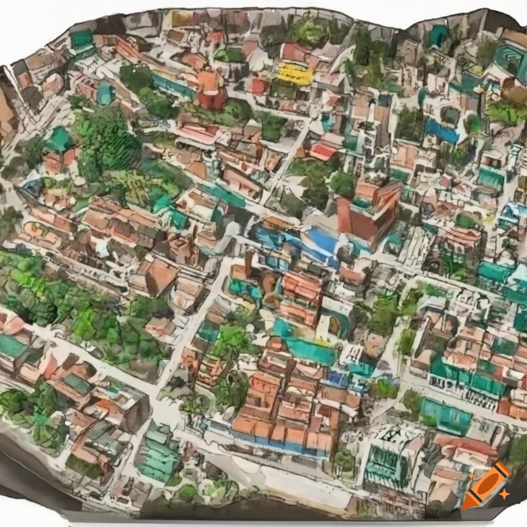 Realistic top down view of a cityscape on Craiyon