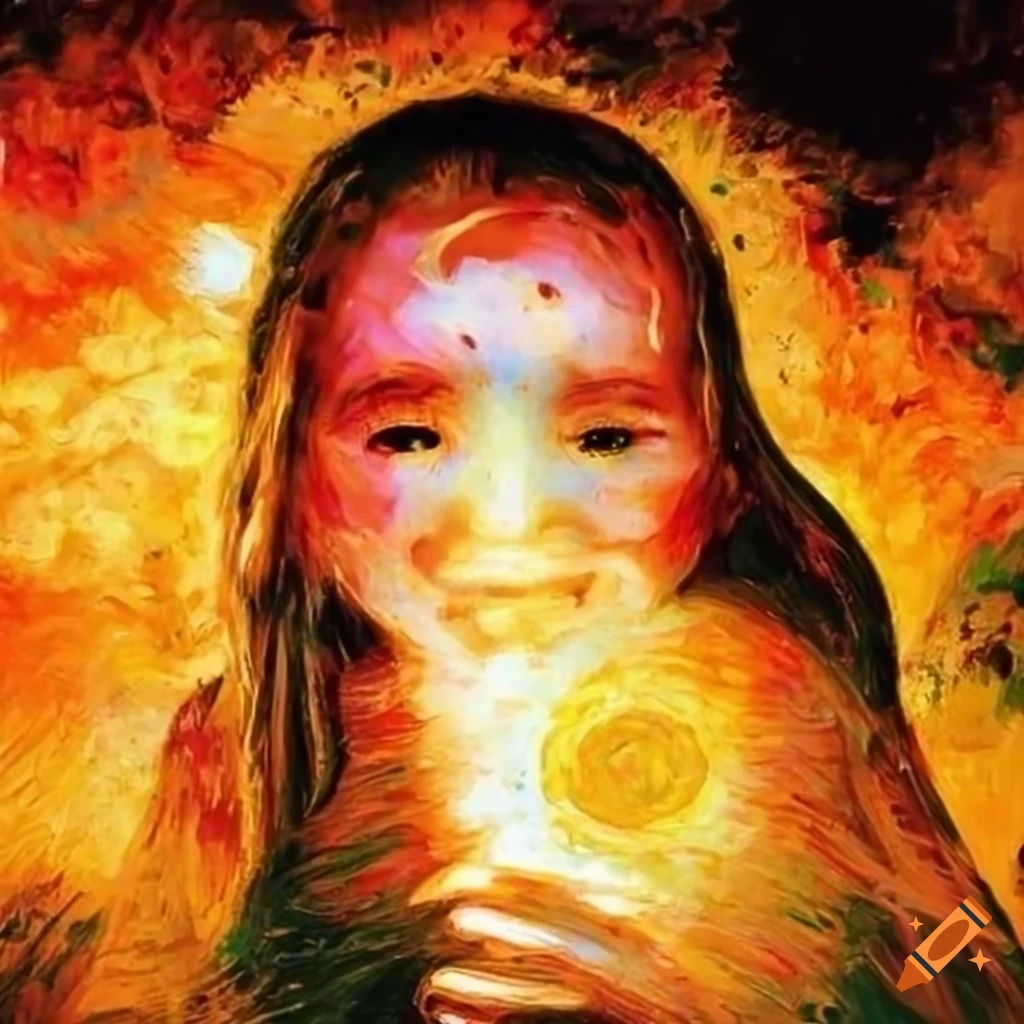 Abstract surrealism painting of sun, sky, and sea on Craiyon