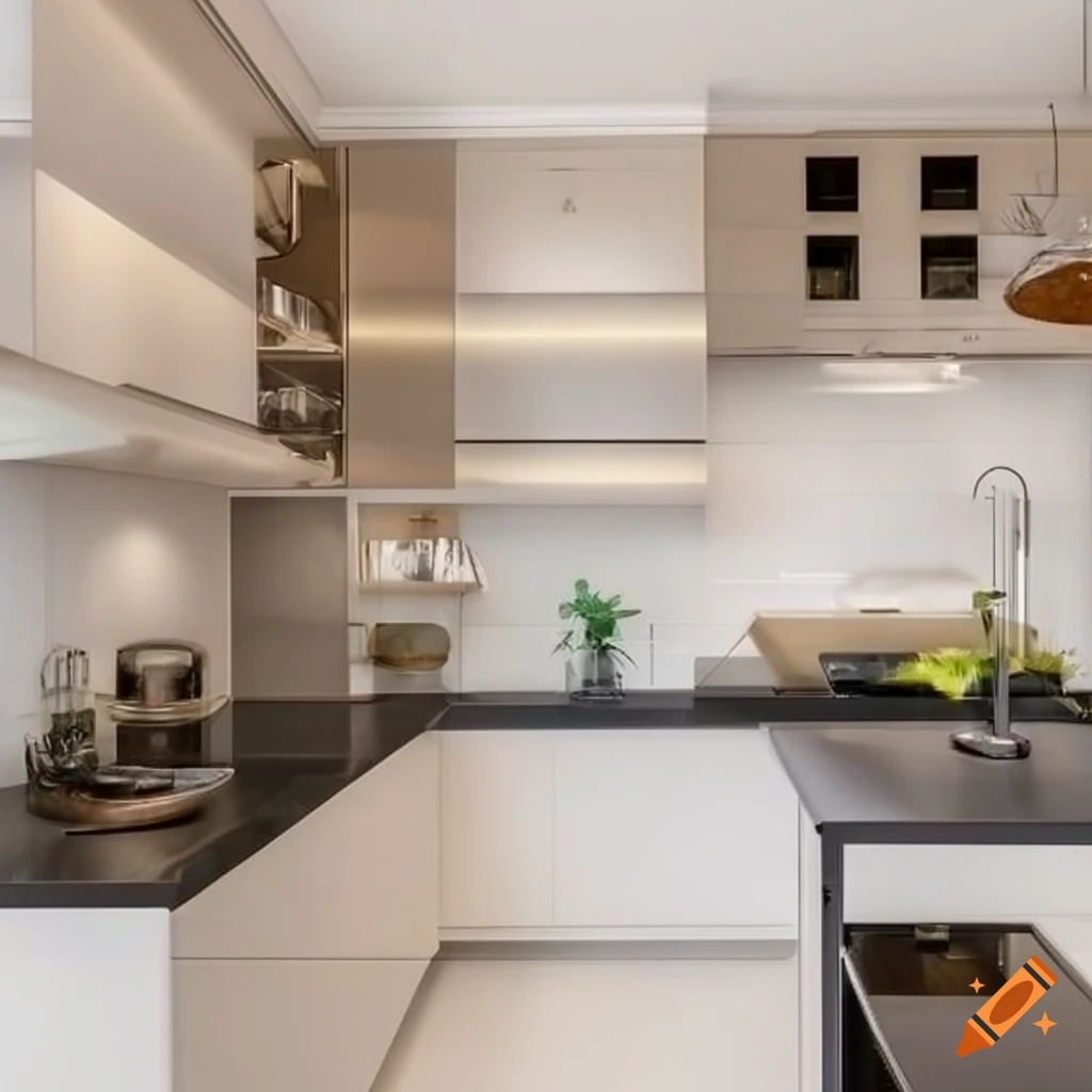 Modern and elegant custom kitchen design on Craiyon