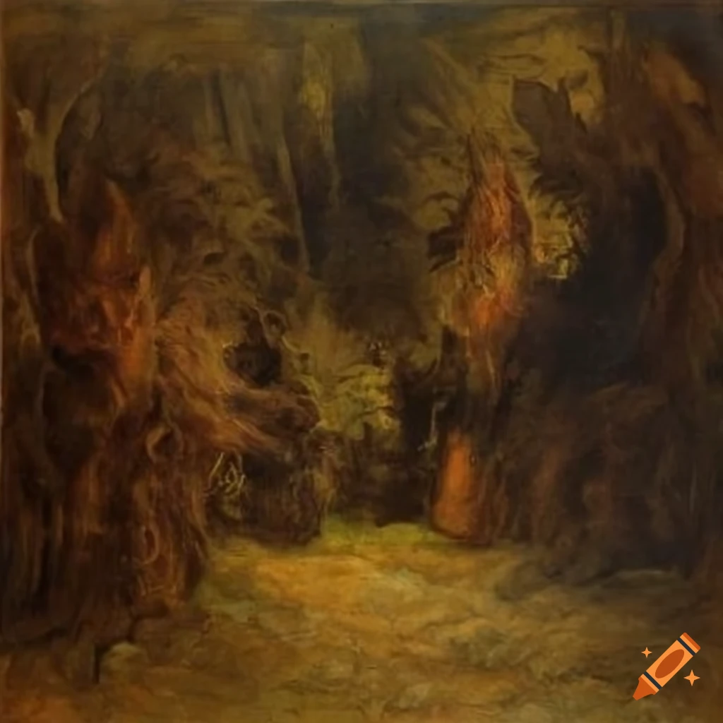 Baroque painting of a realistic dry tree on Craiyon