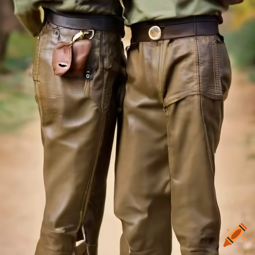 Photo realistic close-up of two boys in California park ranger uniforms ...