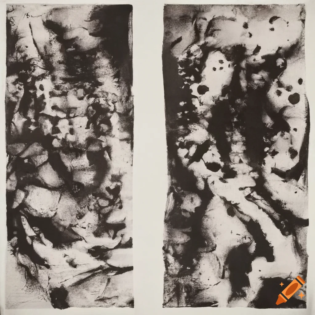 Ink patterns on white paper on Craiyon