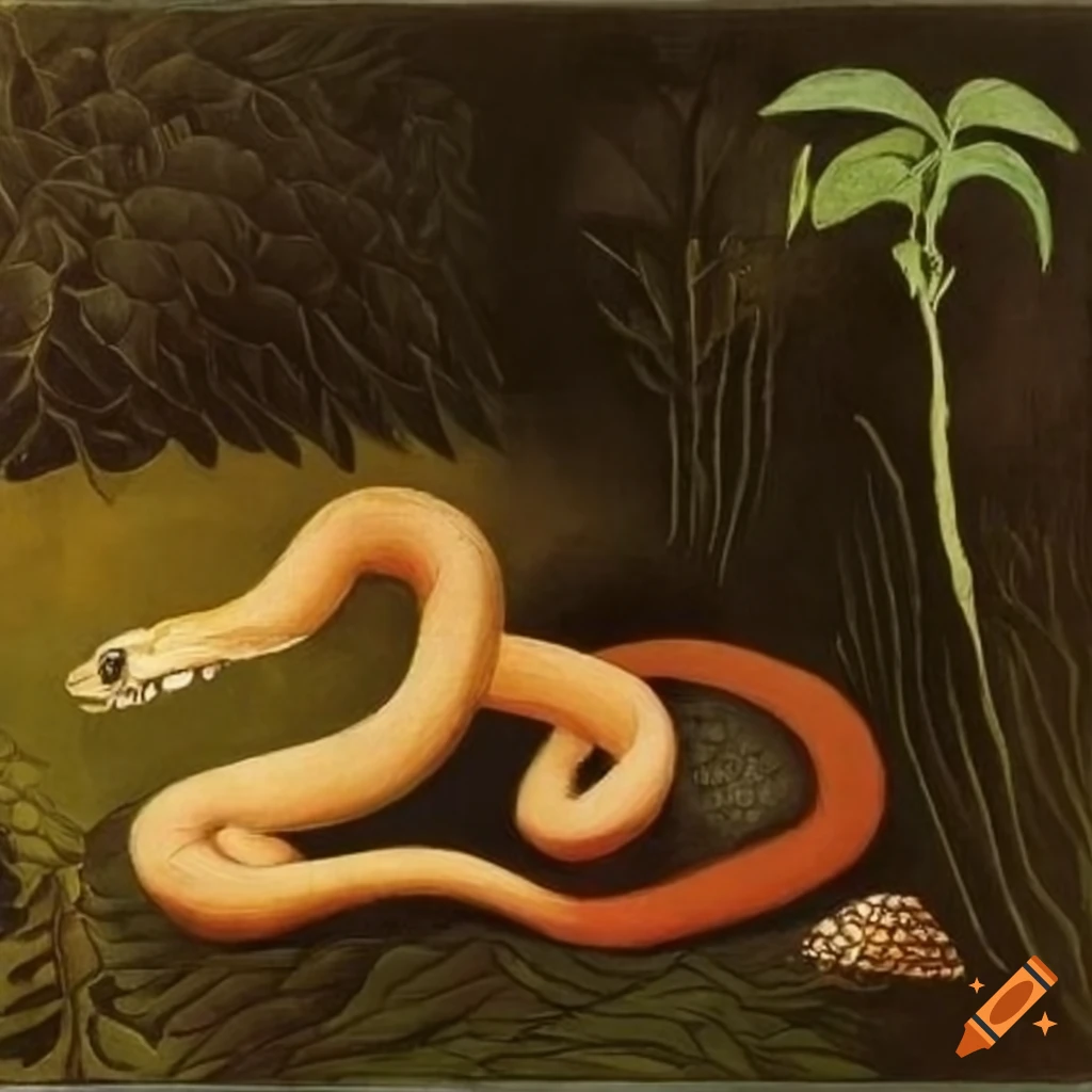 Henri rousseau's painting of a snake on Craiyon