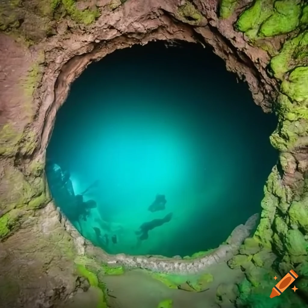 Stunning underground spring with crystal clear water on Craiyon