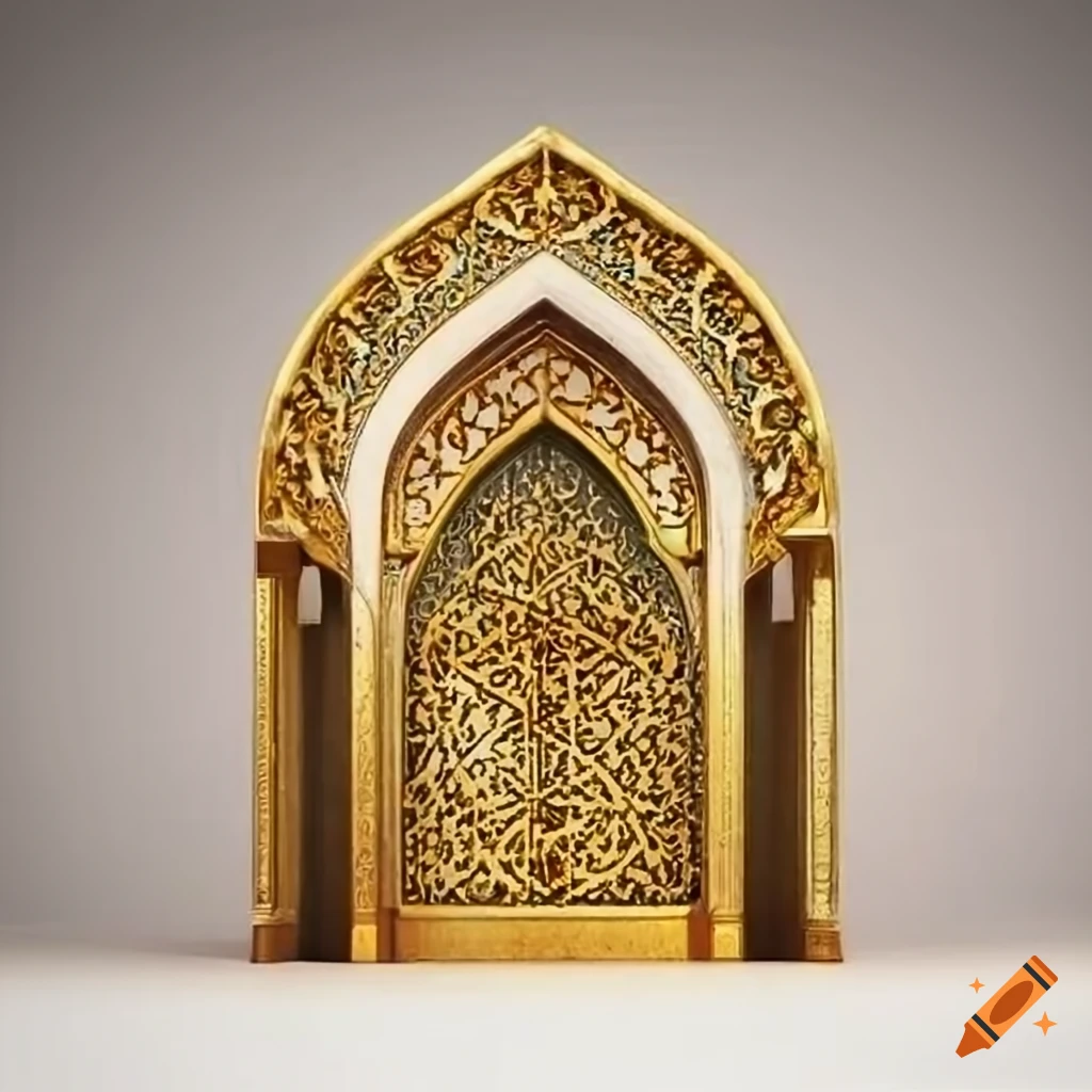 Marble and gold Islamic art altar on Craiyon