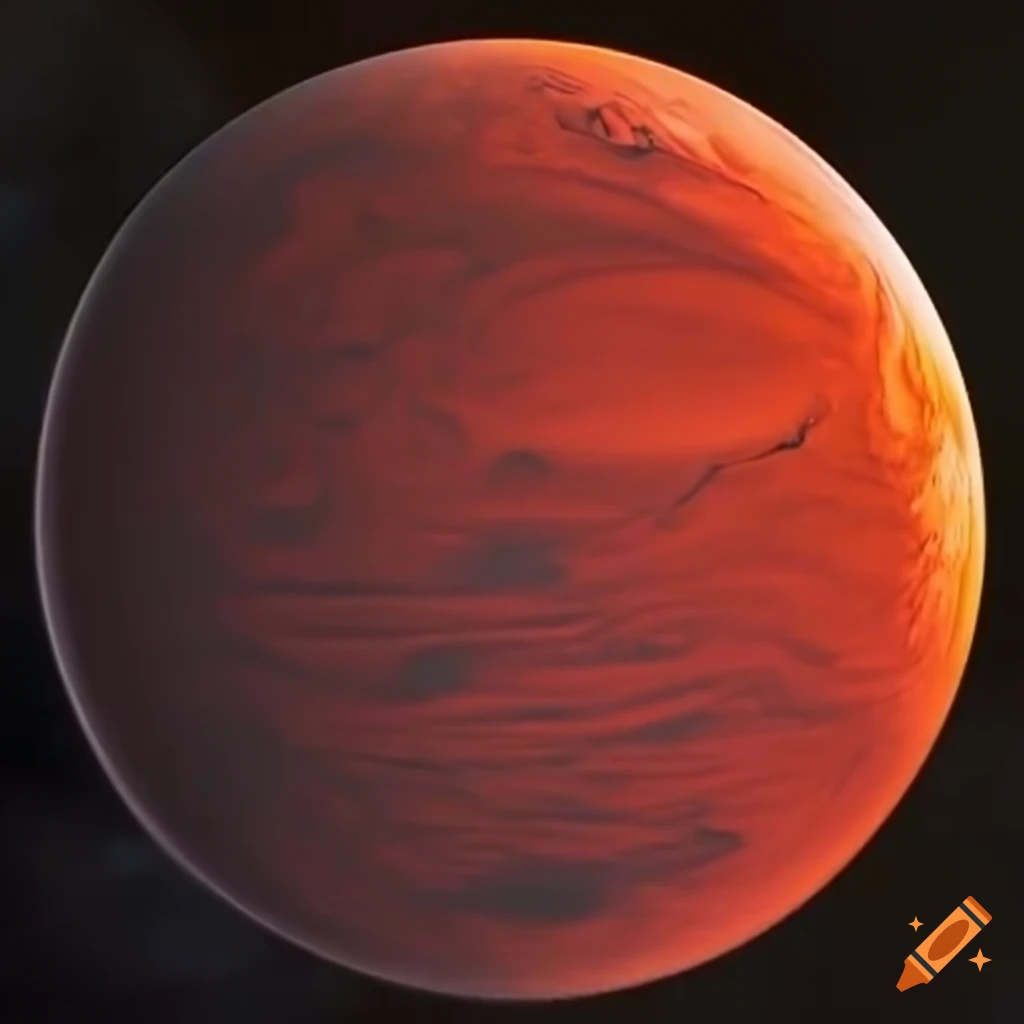 Image of a fiery red planet on Craiyon