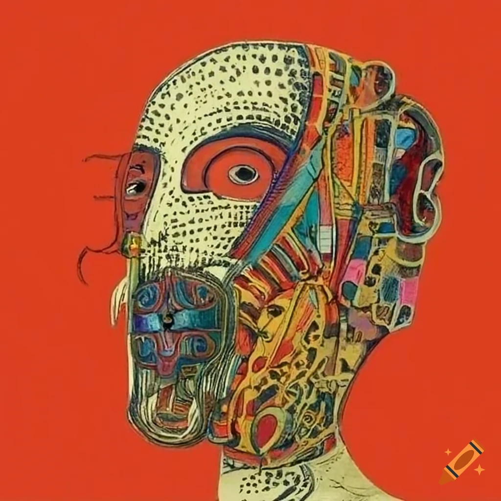 Complex machine mask inspired by max ernst on Craiyon