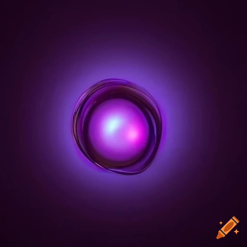 Glowing purple magic orb with elven inscriptions on Craiyon