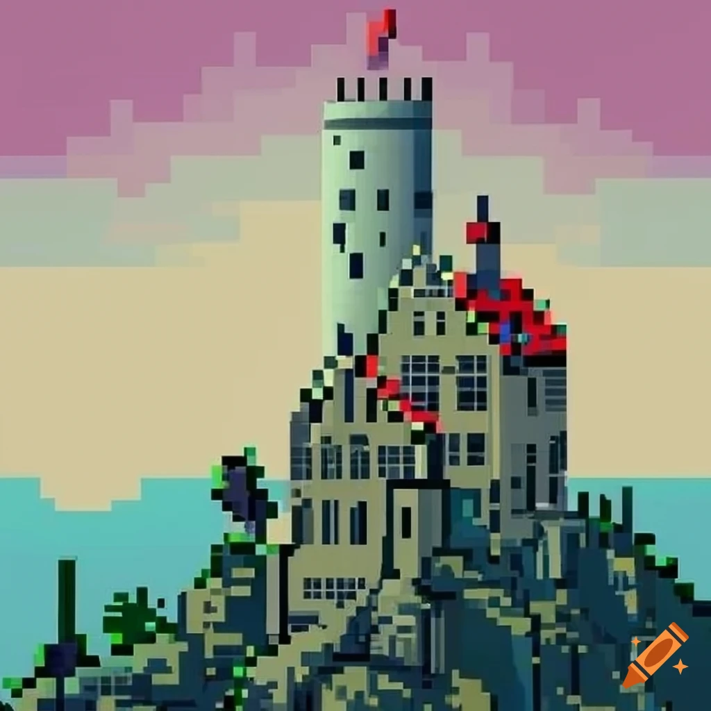 Pixel art of lichtenstein castle