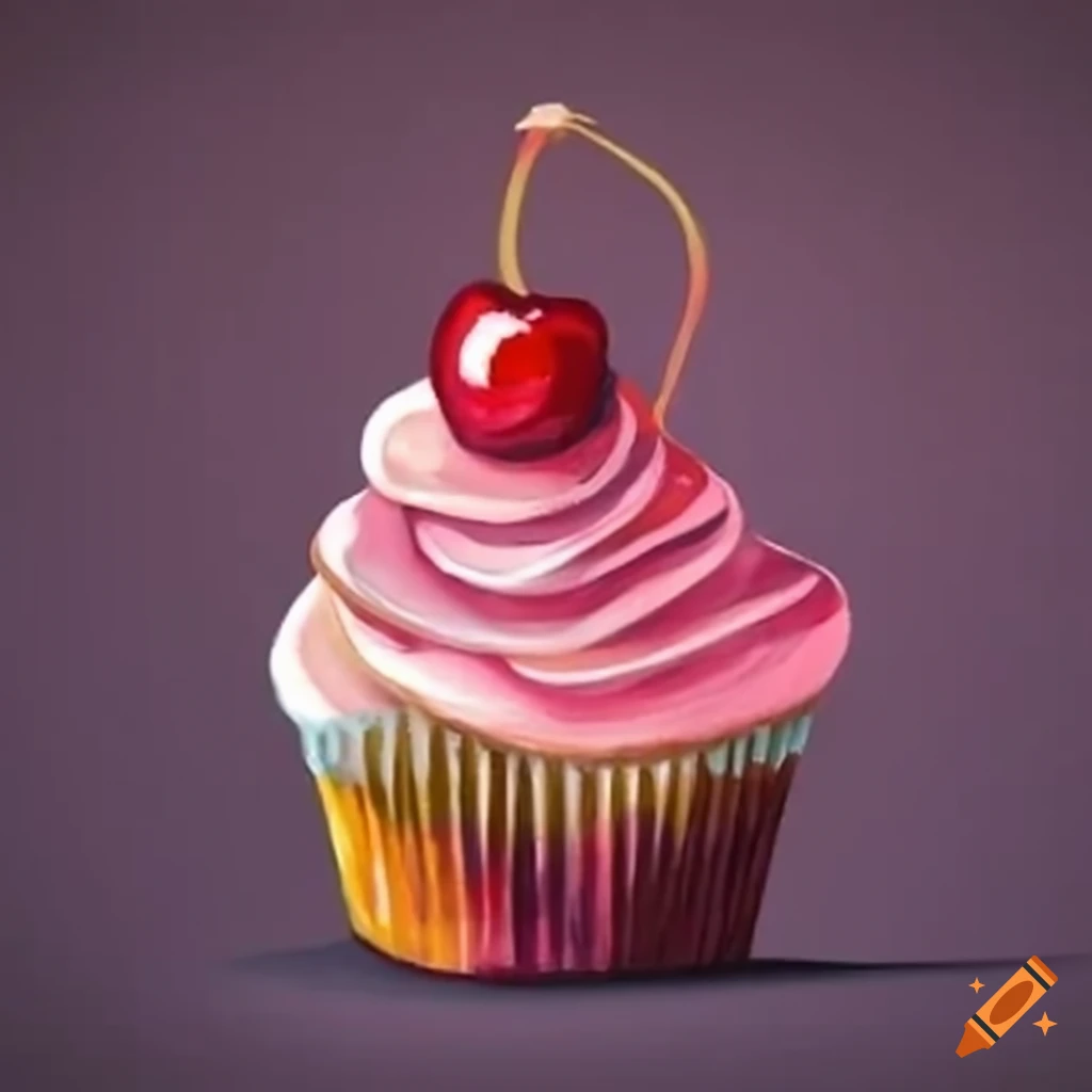 Cupcake with a cherry on top