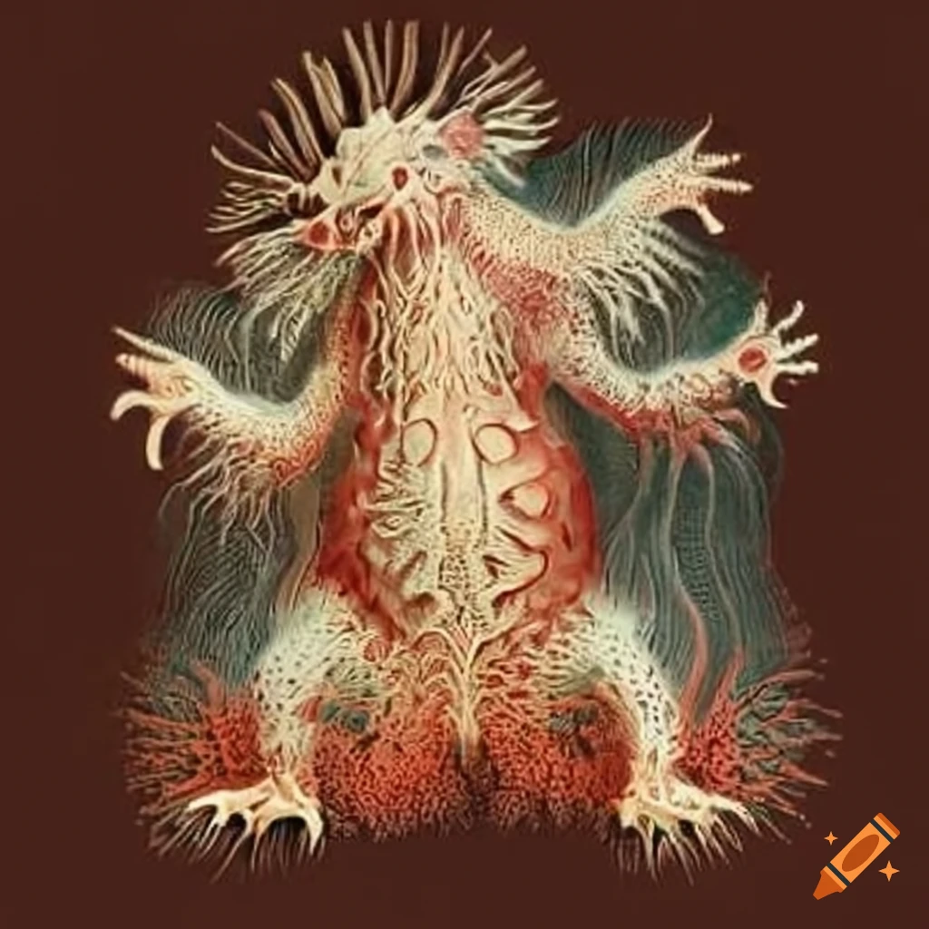 Scientific illustration of a Chinese mogwai creature on Craiyon
