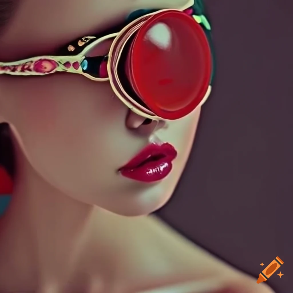 French high fashion vogue model in cream and pastel clothes with random ...