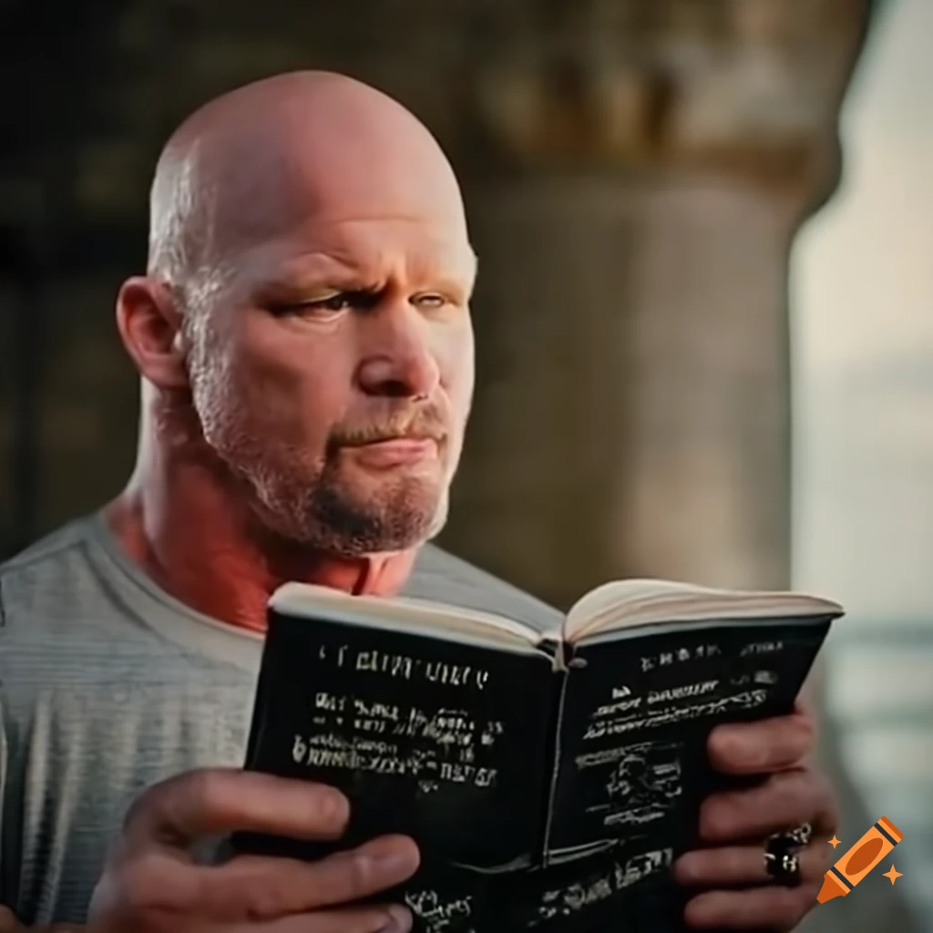 Stone cold steve austin reading a book