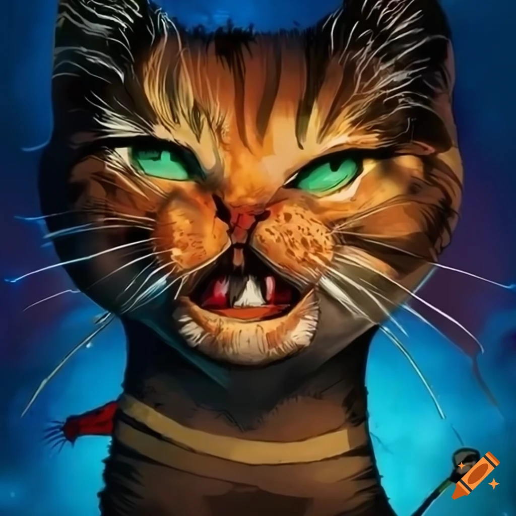 Comic style cat illustration
