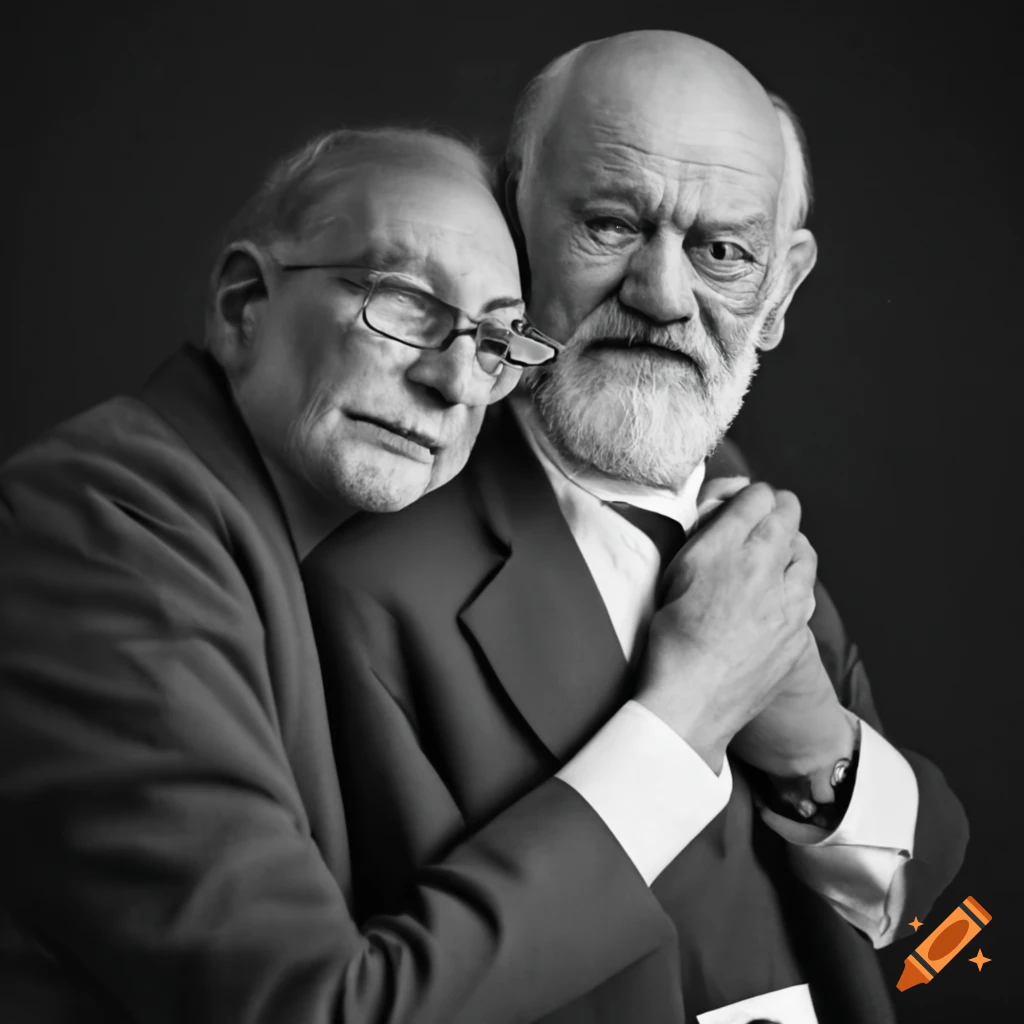 Karl j. friston hugging sigmund freud