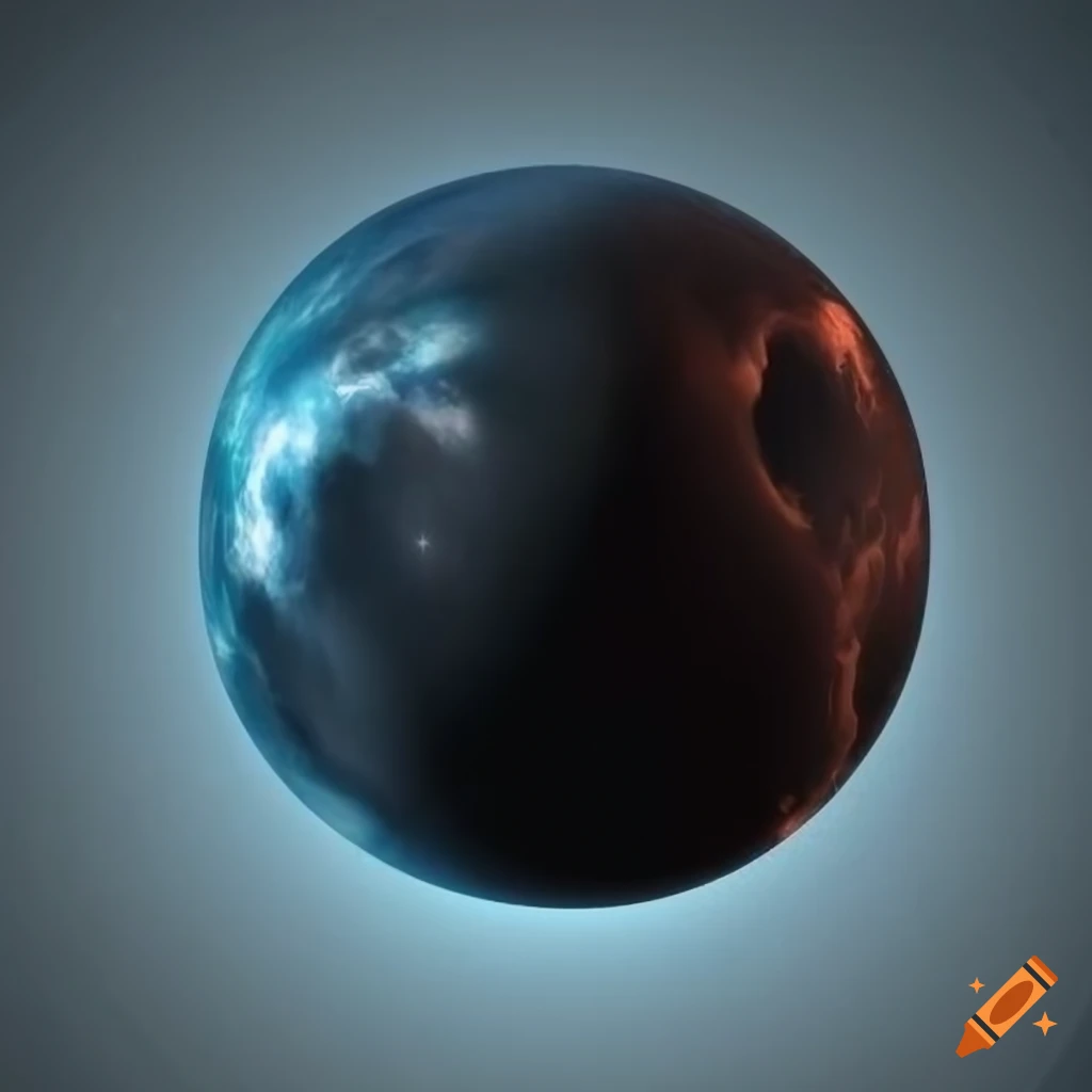 Minimalist black sphere resembling an otherworldly planet on Craiyon