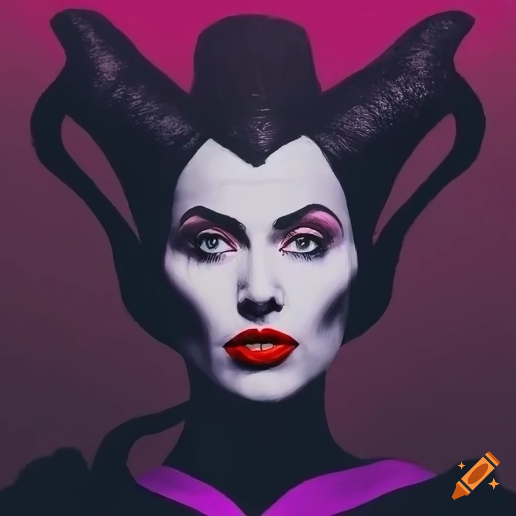 Warhol-style portrait of maleficent
