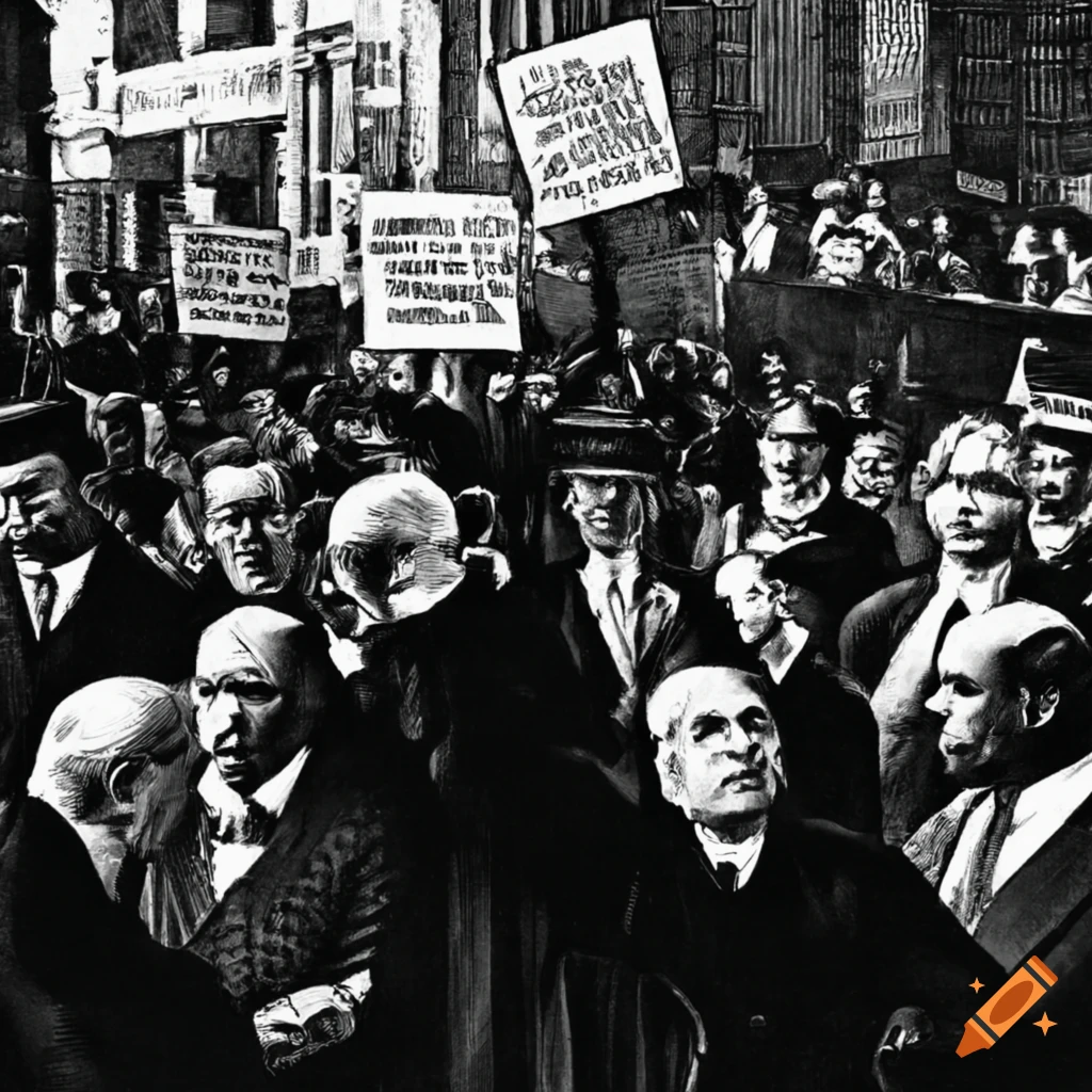Illustration of a historical tax protest