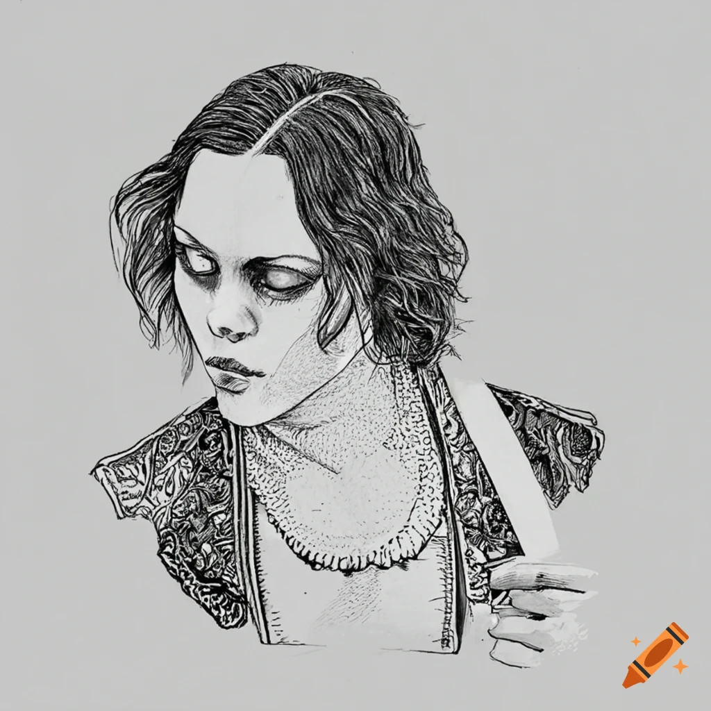 Stylized illustration of ville valo inspired by kuroshitsuji on Craiyon