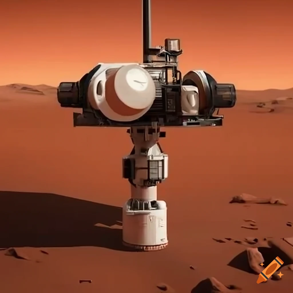 Menard's pile driver strengthening the ground on mars on Craiyon