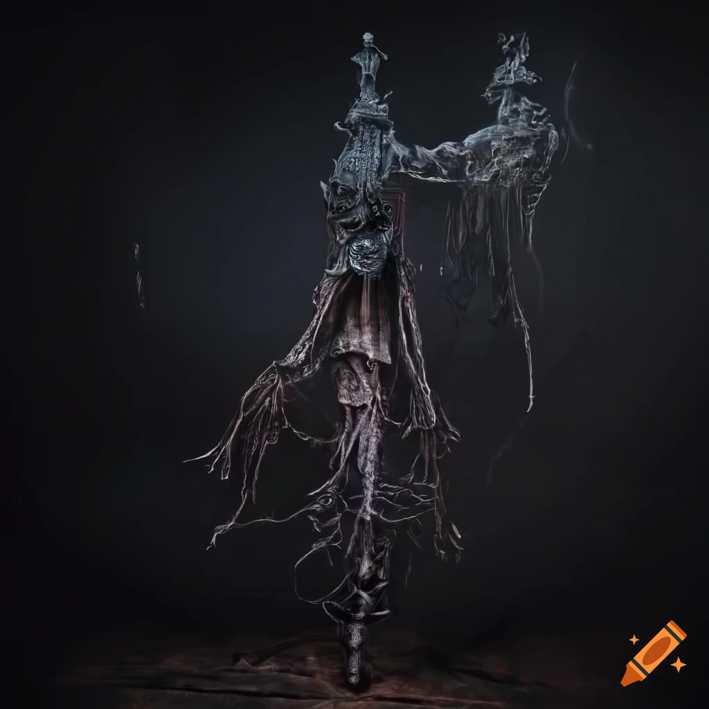 Portrait of a hunter and a tarnished character from video games on Craiyon