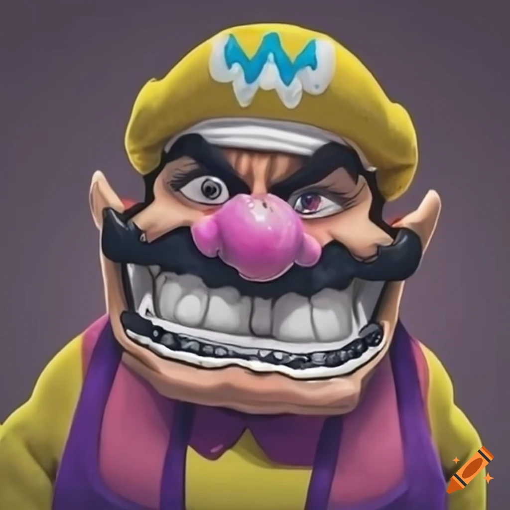 Dark and whimsical rendition of wario on Craiyon