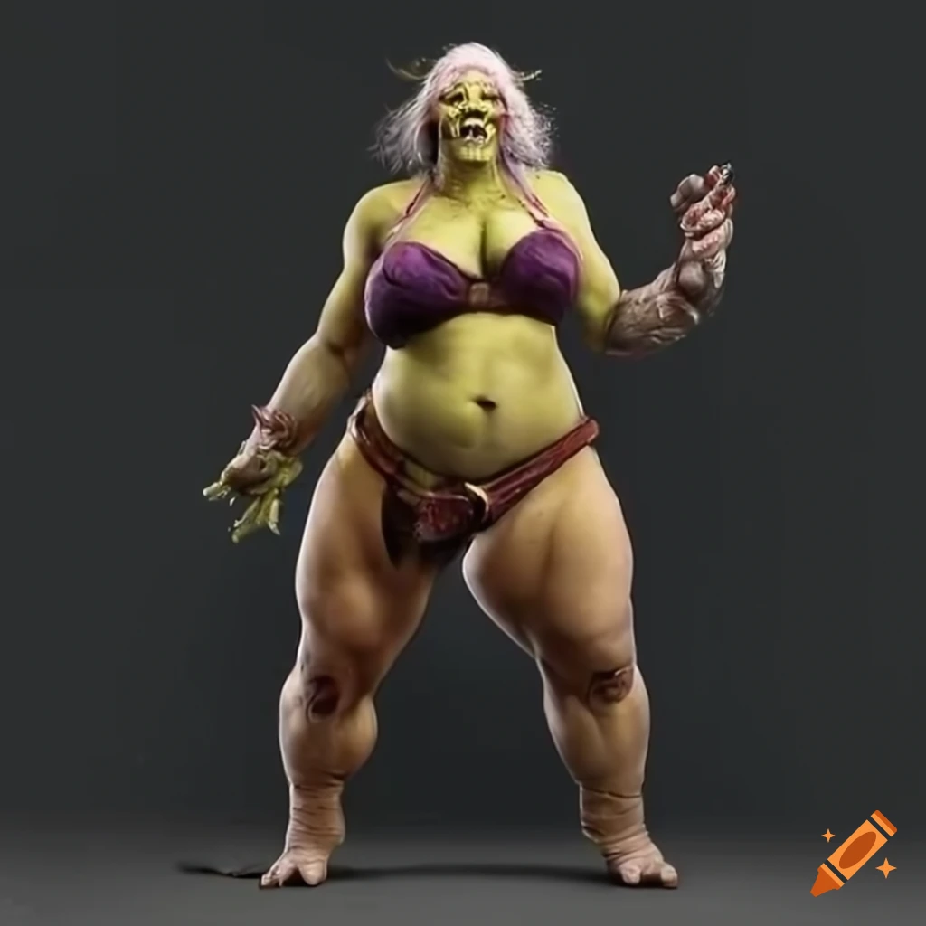 Ultra realistic depiction of a female ogre on Craiyon