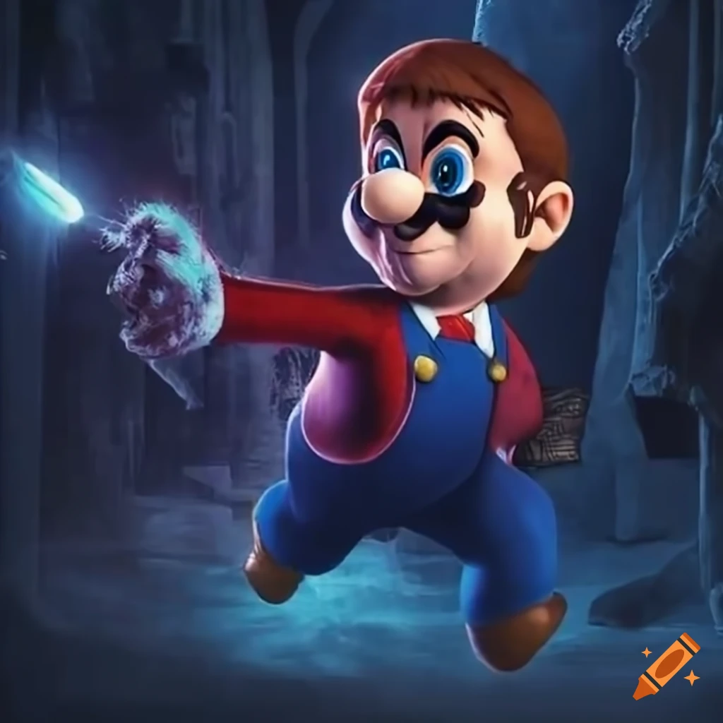 Crossover art of mario and harry potter on Craiyon