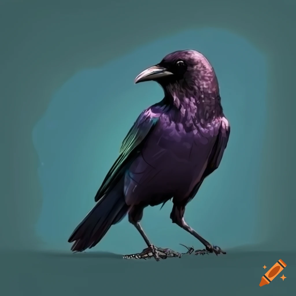 Artistic crow on Craiyon