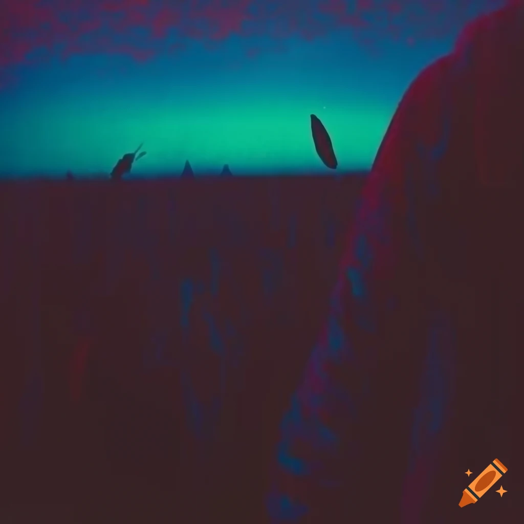 Minimalist horror movie poster with mysterious figure in a crop field ...